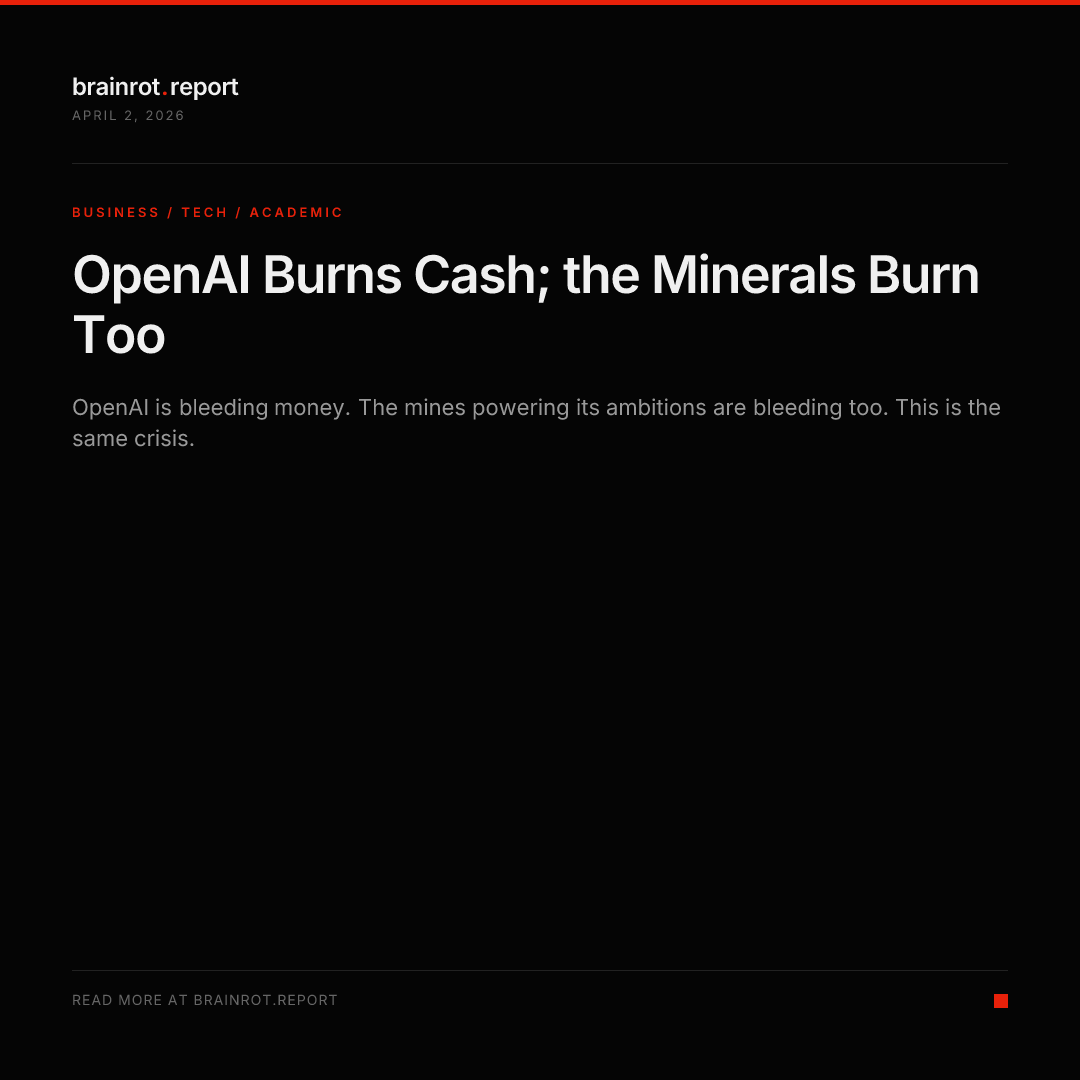 OpenAI Burns Cash; the Minerals Burn Too — brainrot.report